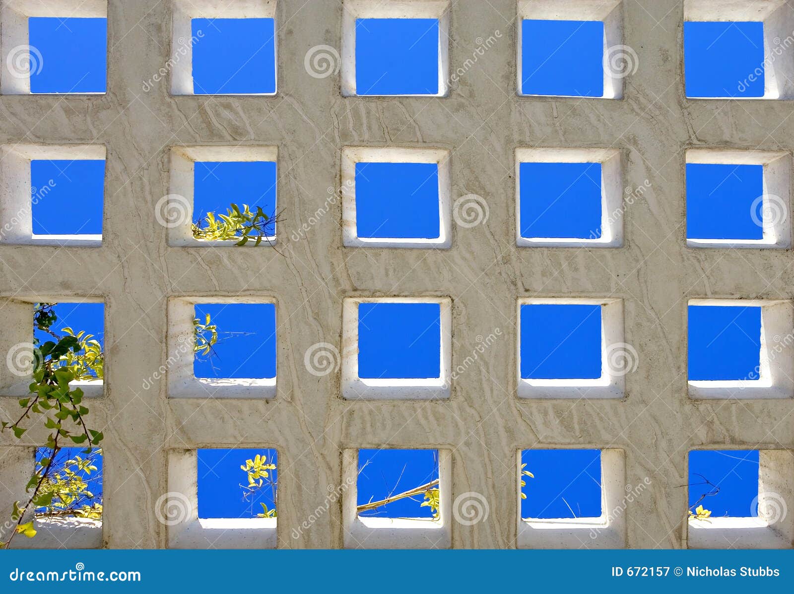 Abstract Bright Blue Squares of Modern Architecture Stock Image - Image ...