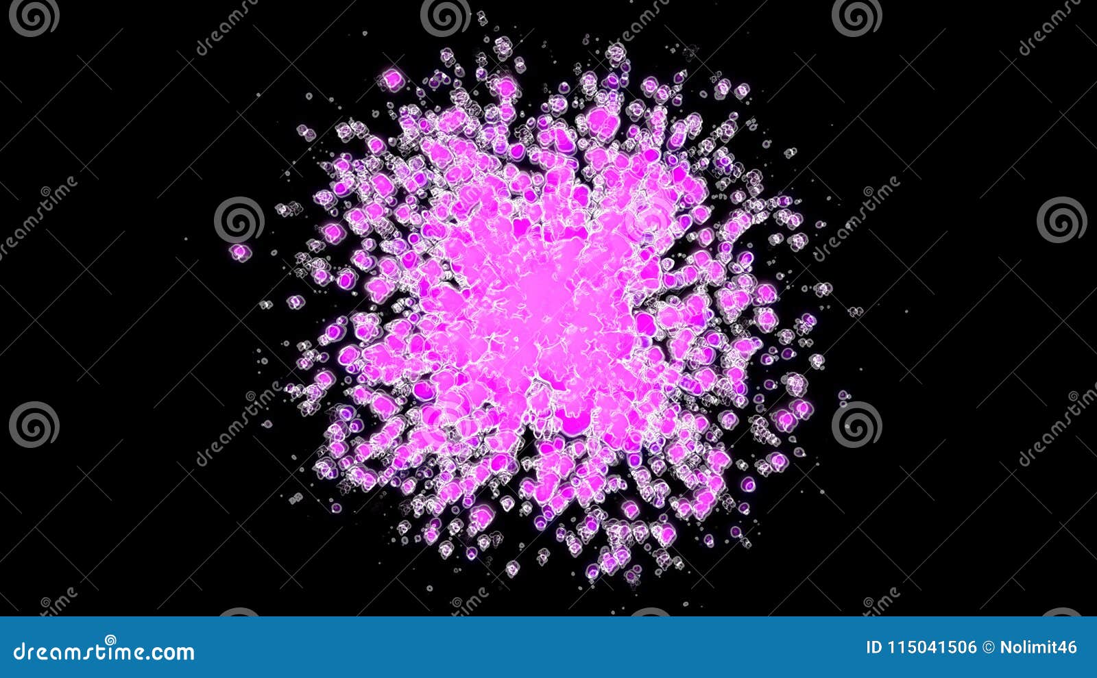 Abstract Bright Cartoon Explosion on Black, 3d Render Backdrop ...