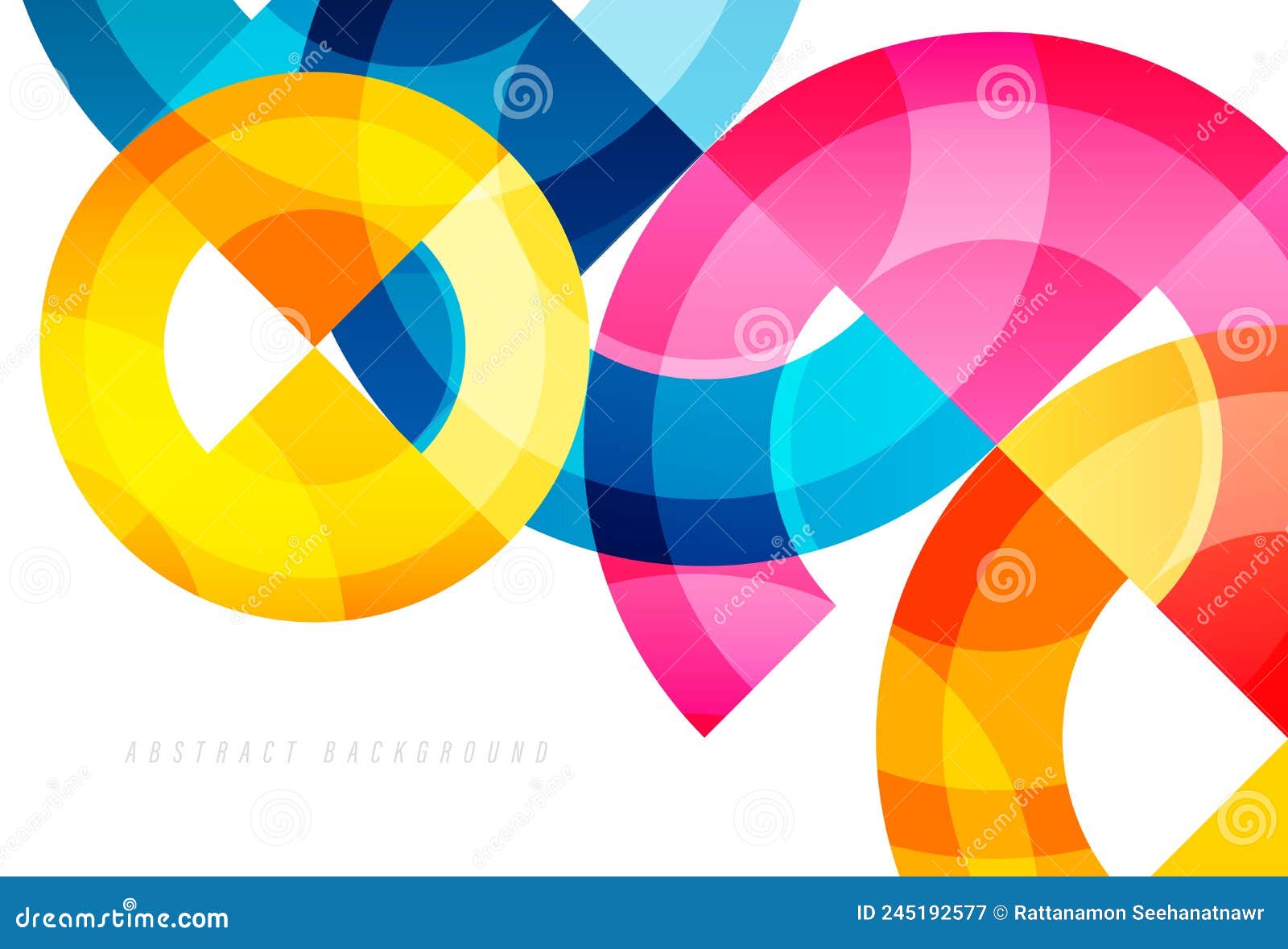 Abstract Bright Colorful Circle Geometric Shapes Design Background ...