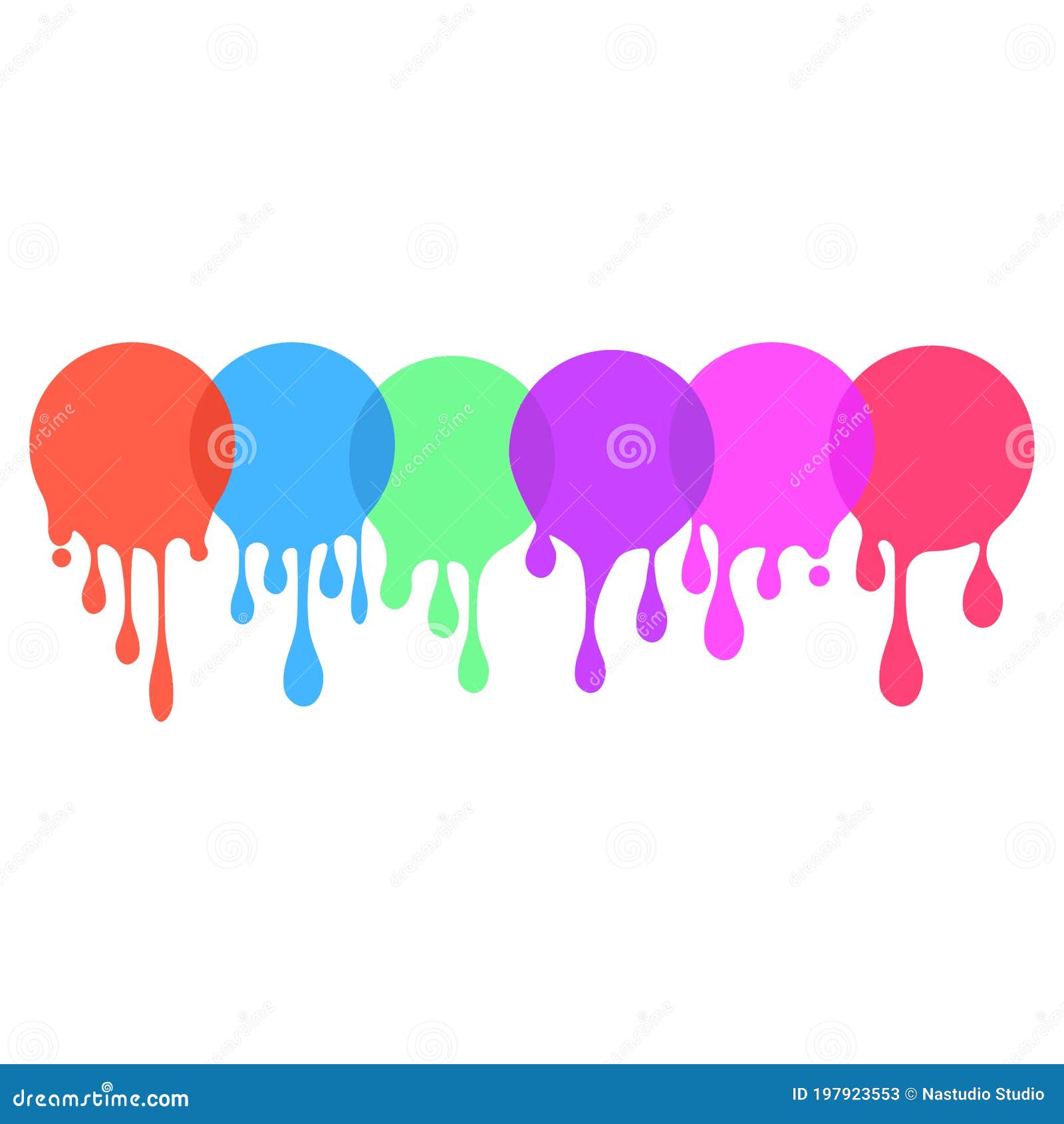 Abstract Bright Colorful Paint Spots and Splatters Isolated on White ...