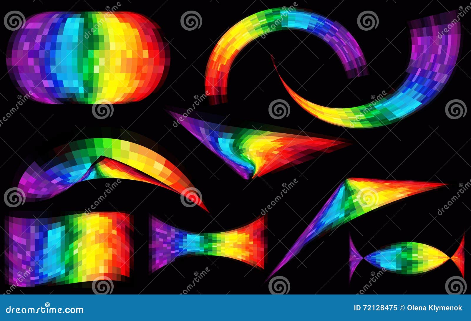 Abstract Bright and Colorful Rainbow Shapes. Stock Vector ...