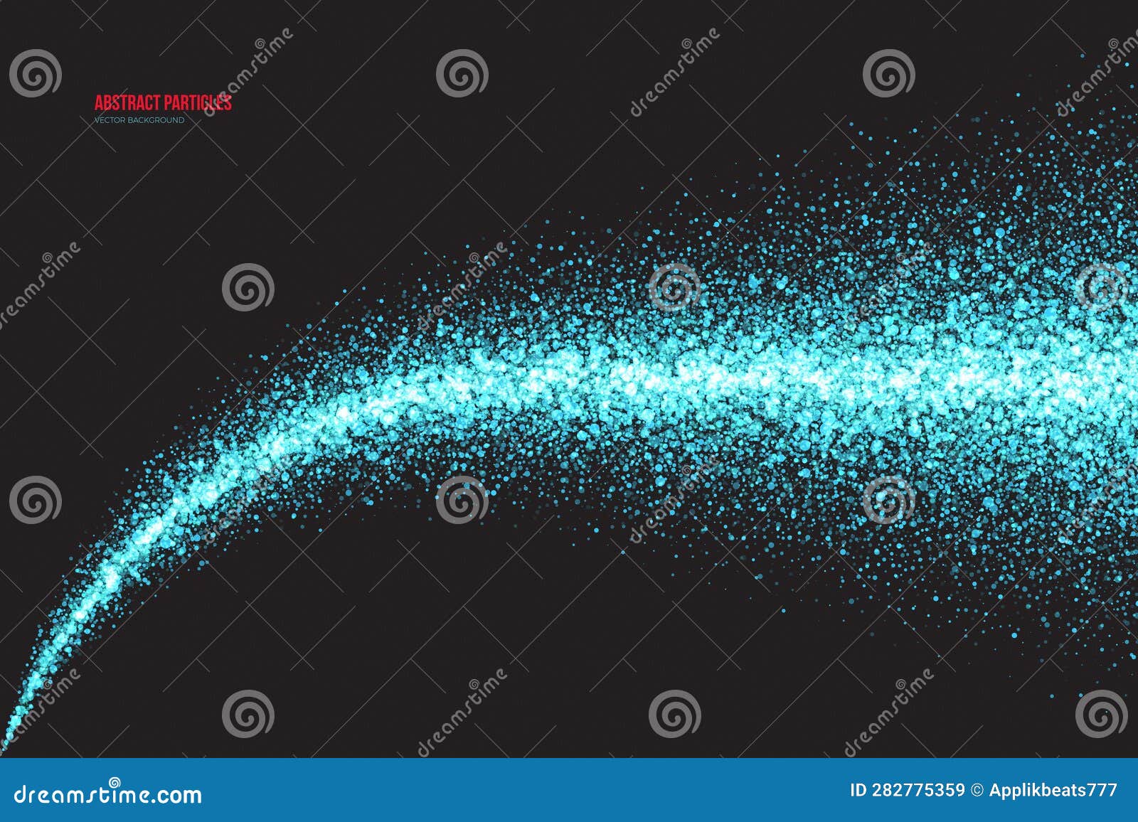 Abstract Bright Cyan Shimmer Glowing Round Falling Particles Vector ...