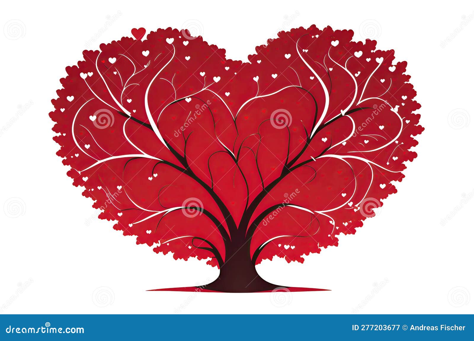 Abstract Bright Family Tree, Tree of Life in the Shape of a Heart Stock ...