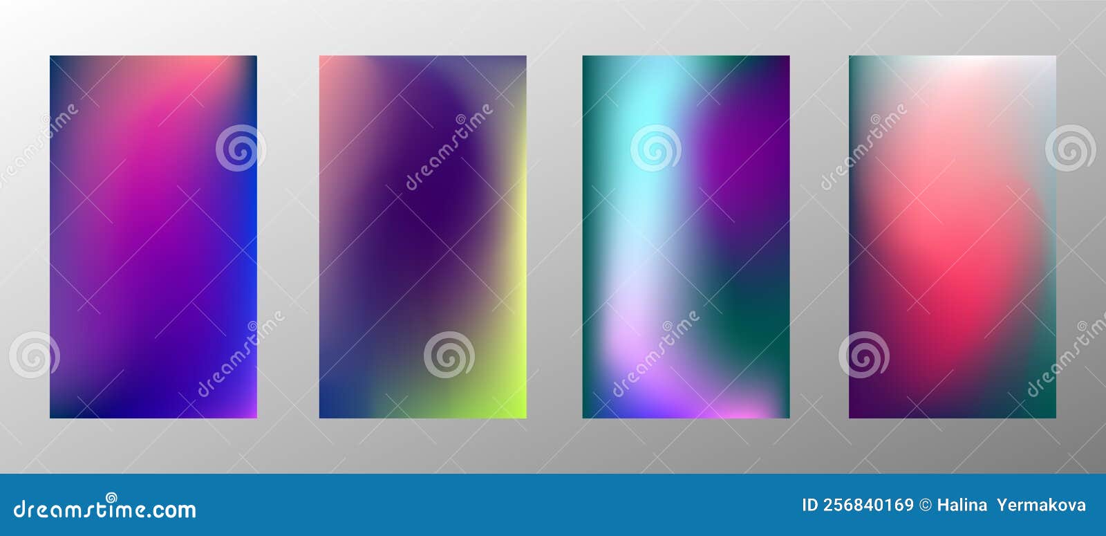 Abstract Bright Gradient Background. Set of 4 Backgrounds. Creative ...