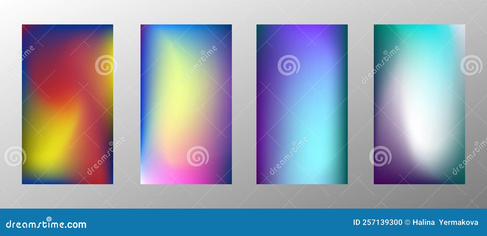 Abstract Bright Gradient Background. Set of 4 Backgrounds. Creative ...