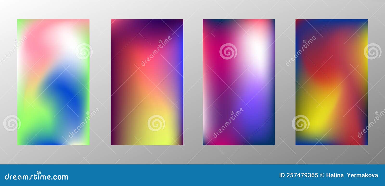 Abstract Bright Gradient Background. Set of 4 Backgrounds. Creative ...