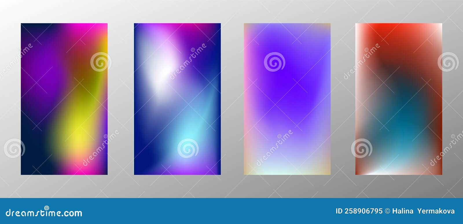 Abstract Bright Gradient Background. Set of 4 Backgrounds. Creative ...