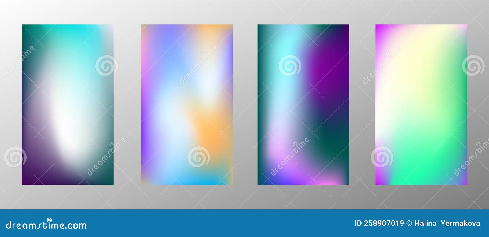 Abstract Bright Gradient Background. Set of 4 Backgrounds. Creative ...