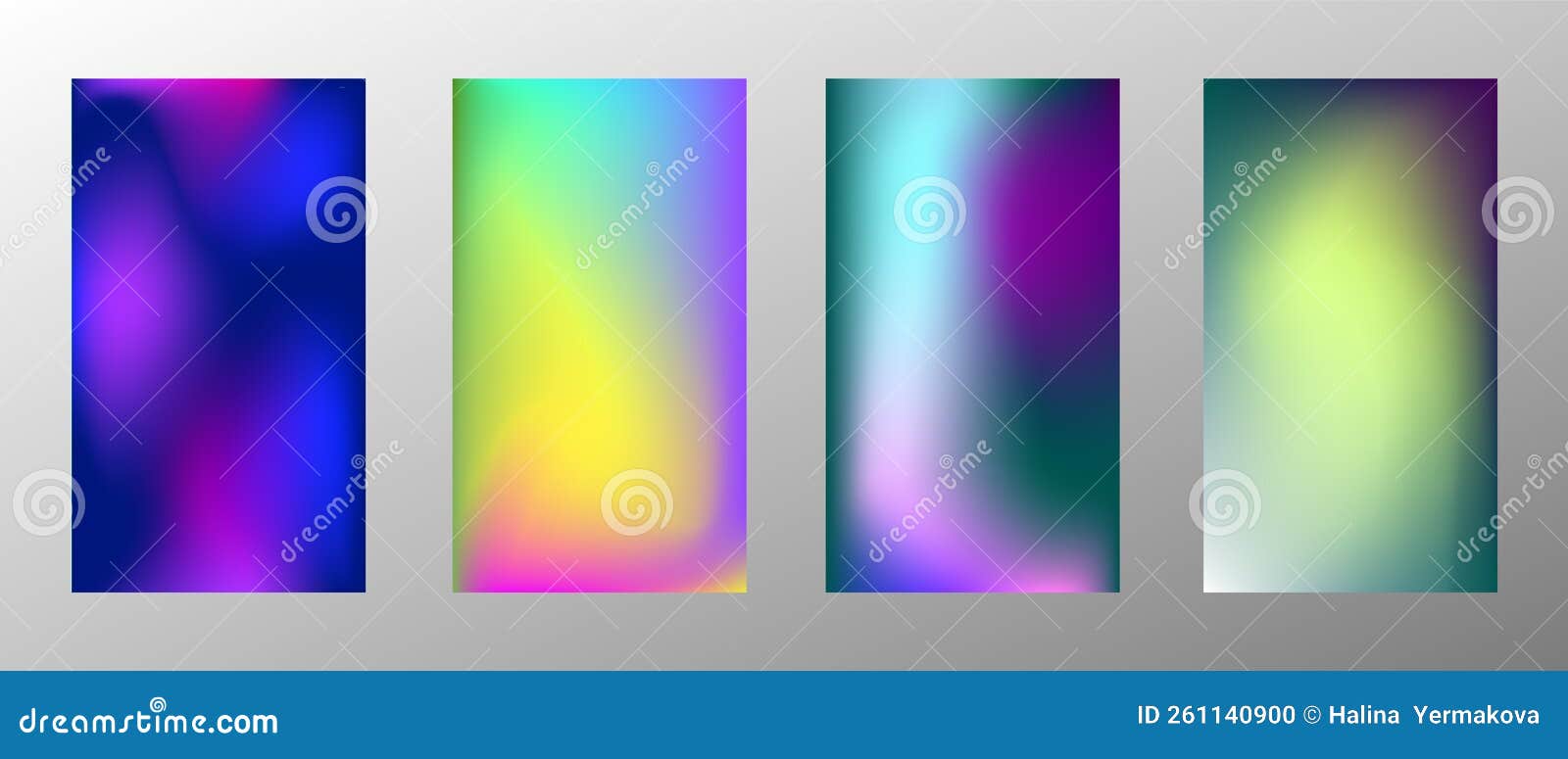 Abstract Bright Gradient Background. Set of 4 Backgrounds. Creative ...