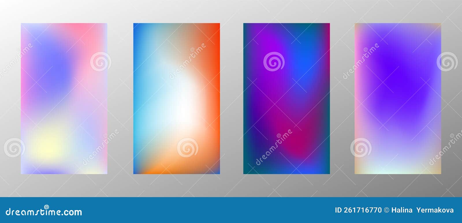 Abstract Bright Gradient Background. Set of 4 Backgrounds. Creative Modern Vector Illustration ...