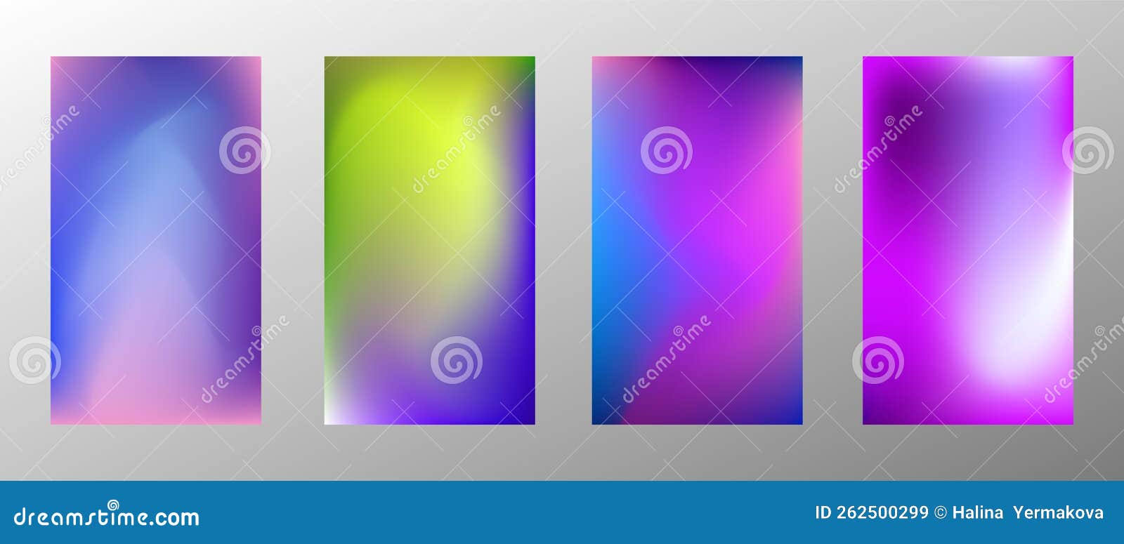 Abstract Bright Gradient Background. Set of 4 Backgrounds. Creative ...
