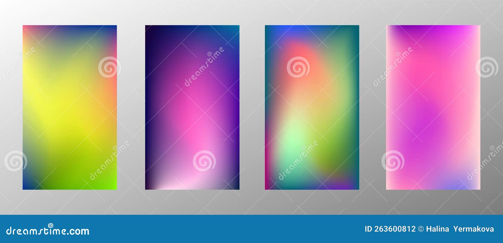 Abstract Bright Gradient Background. Set of 4 Backgrounds. Creative ...