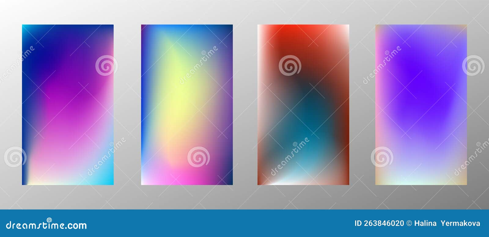 Abstract Bright Gradient Background. Set of 4 Backgrounds. Creative ...