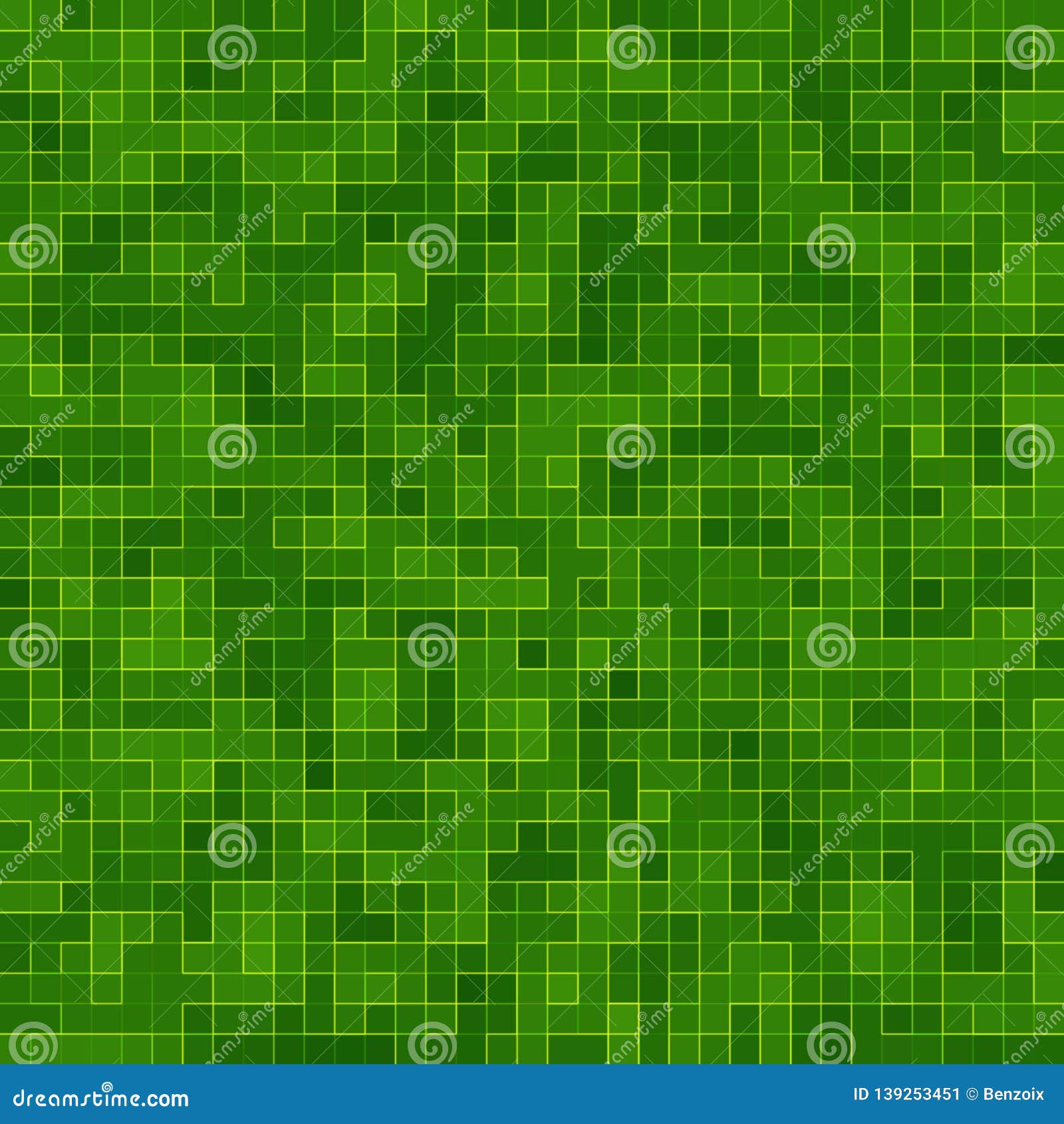 Abstract Bright Green Square Pixel Tile Mosaic Wall Background and ...