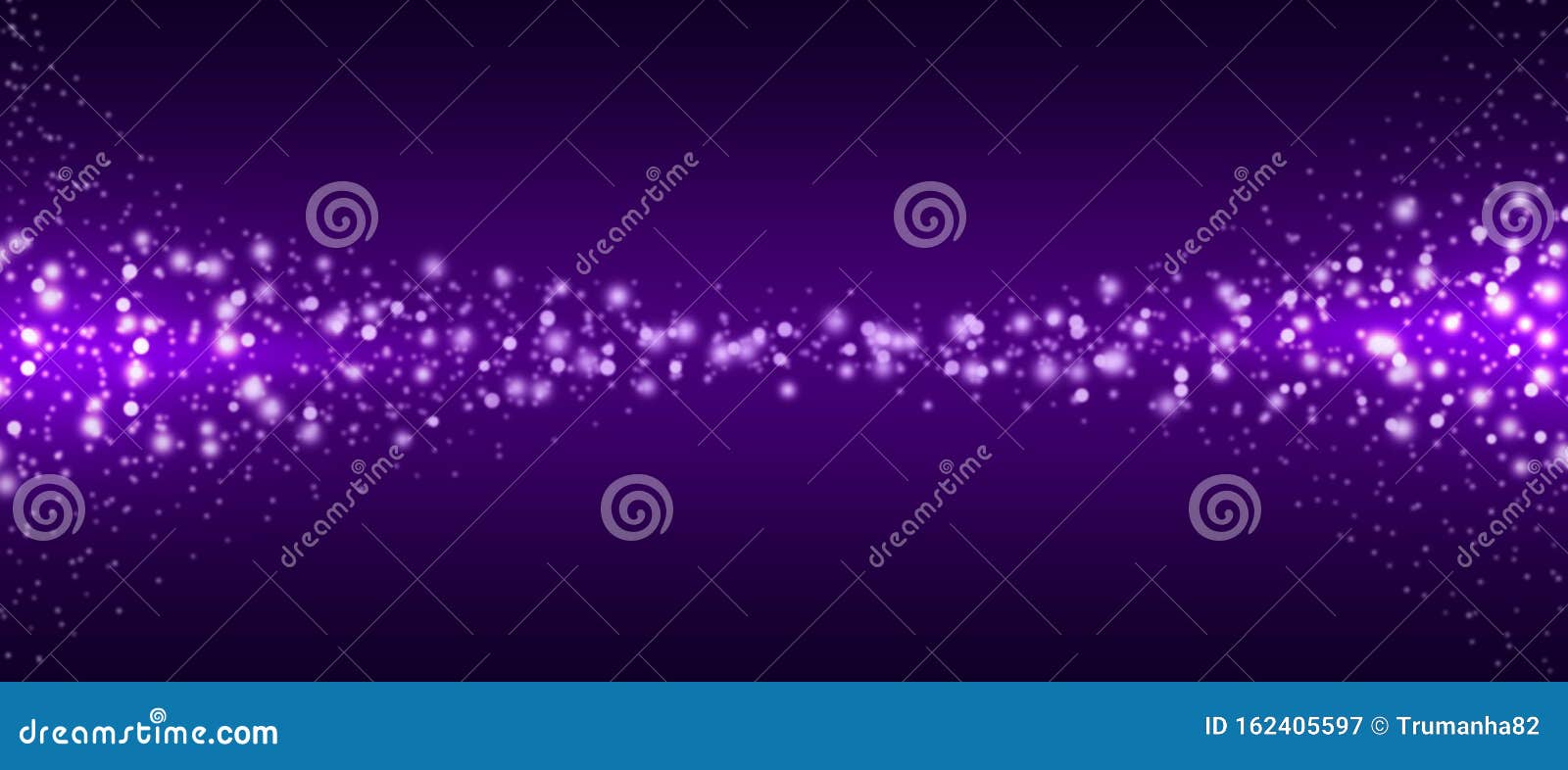 Abstract Bright Light and Dynamic Particles Flowing in Dark Purple ...