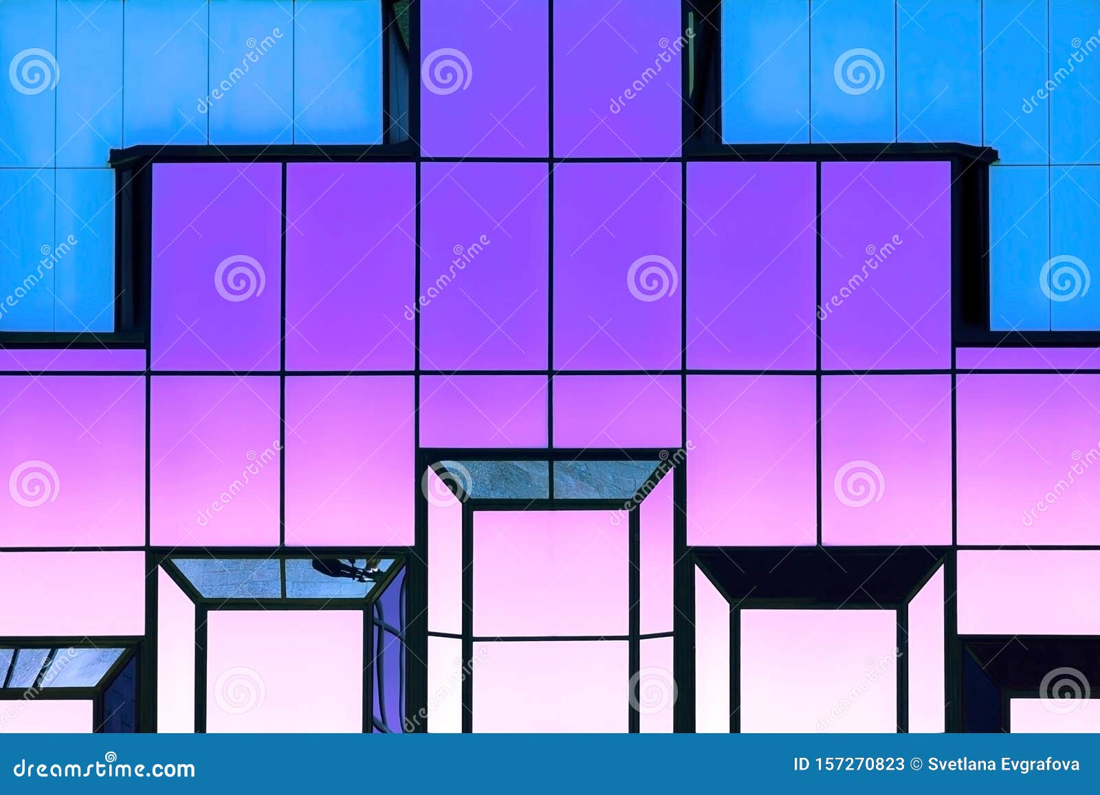 Abstract Bright Modern Trendy Neon Magic Geometric Shining Background ...