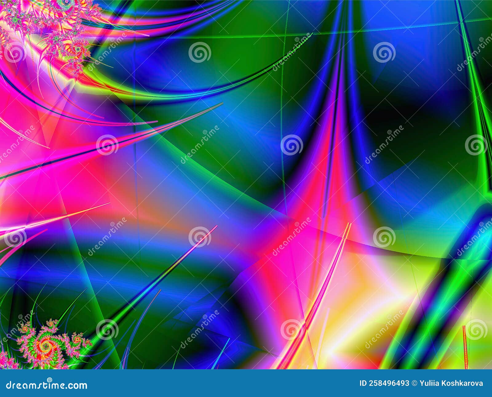 Abstract Bright Multicolor Linear Pattern, Color Graphics, Background ...