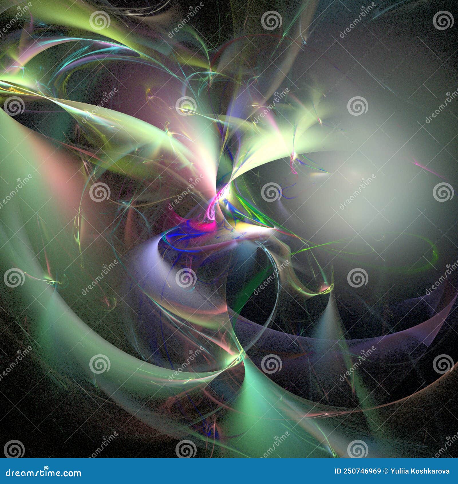 Abstract Bright Multicolor Rainbow Pattern on Black, Color Graphics ...