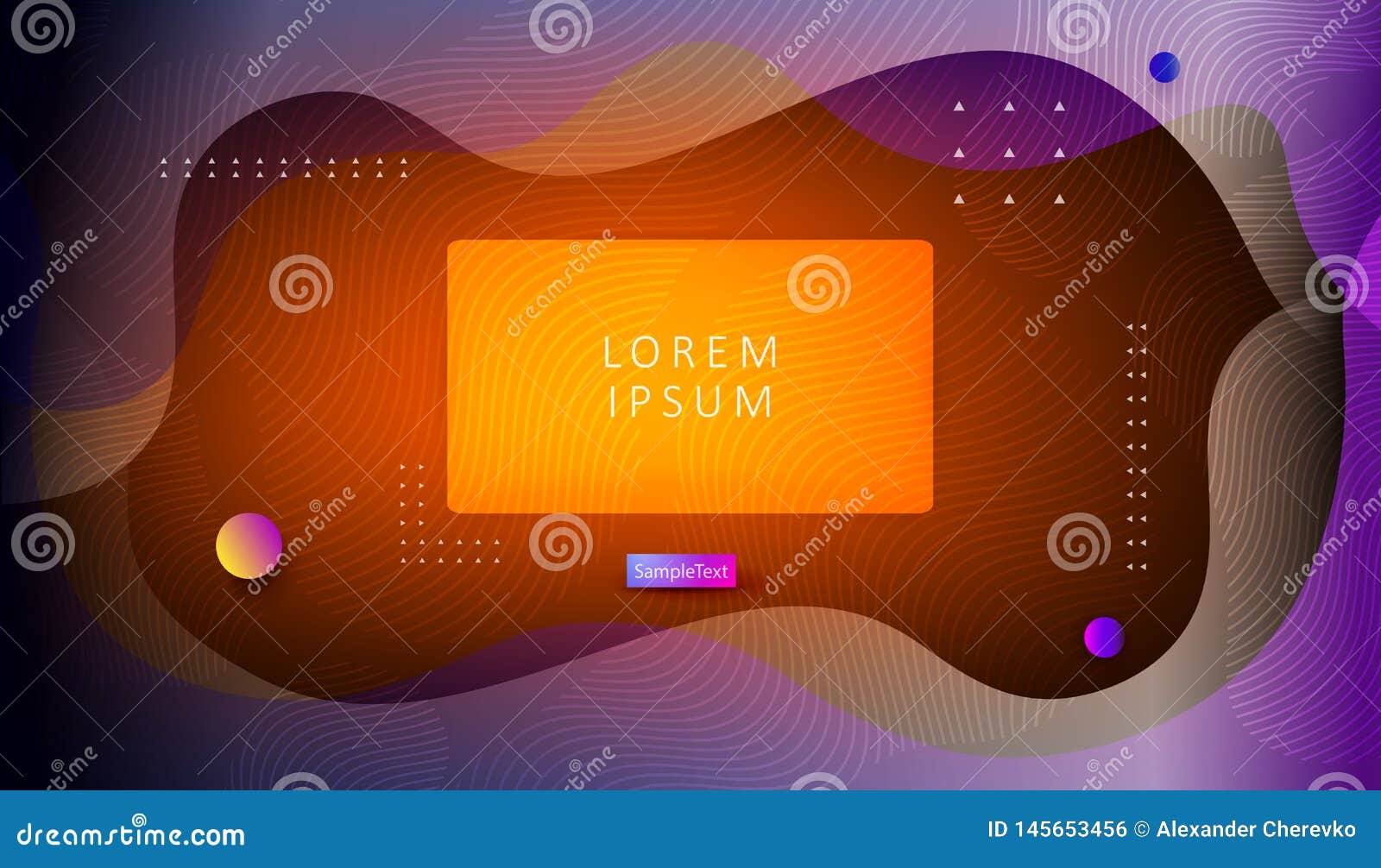 Abstract Bright Orange Light Oval Design with Geometric Shapes and ...