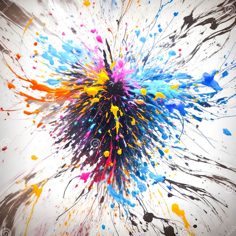Abstract Bright Paint Splash Background. Paint Explosion Stock Photo ...