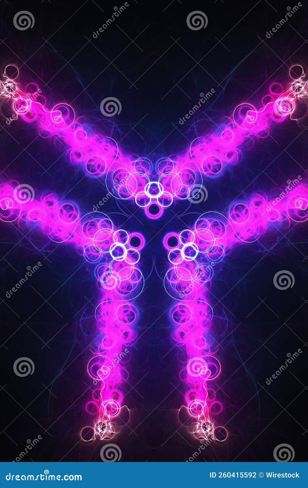 Abstract Bright Pink Energy Glow on a Black Background Stock ...