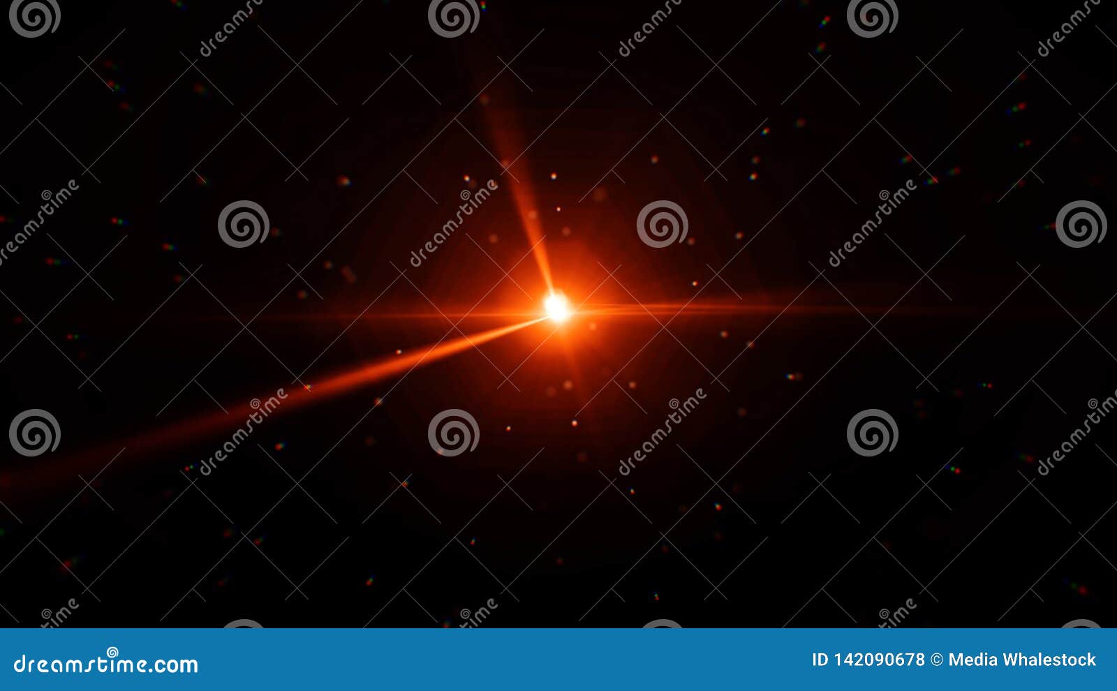 Abstract Bright Projector Light Rotating Intermittently with a Dust ...