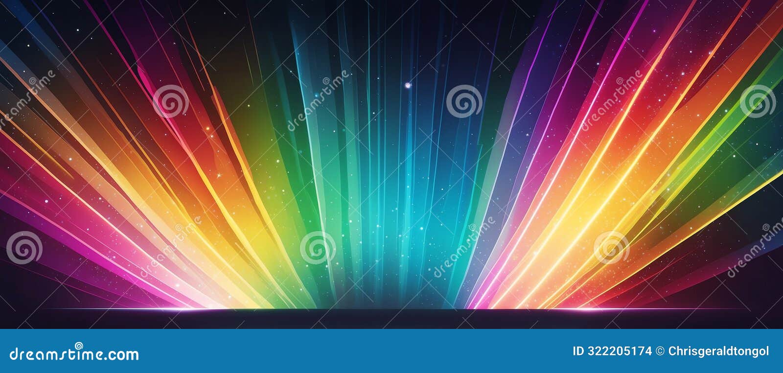 Abstract Bright Rainbow Rays of Light Beams Spectrum Banner Ai ...