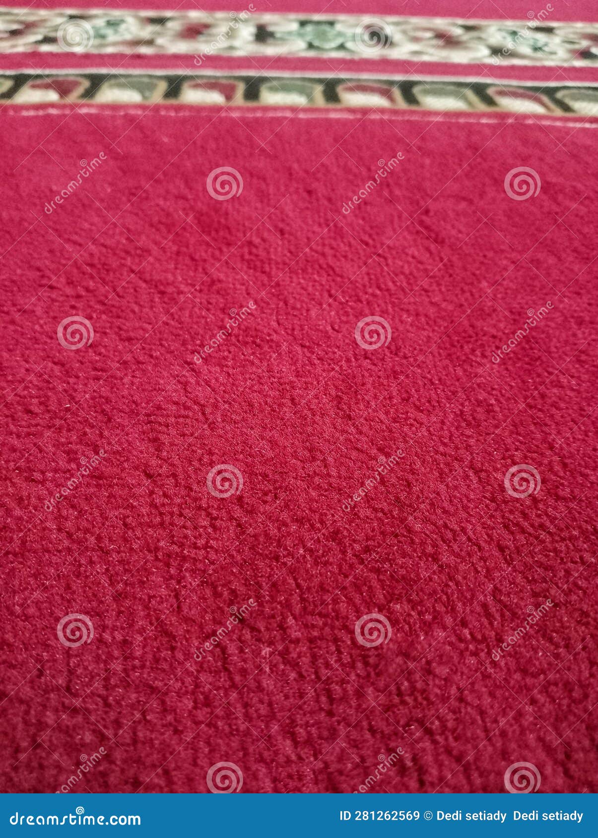 Abstract Bright Red Color Motif Mosque Carpet with Flat Angles Stock ...