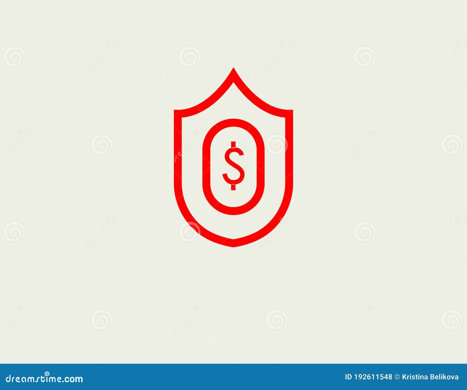 Abstract Bright Red Logo Icon Shield and Inside a Dollar Sign for Your ...