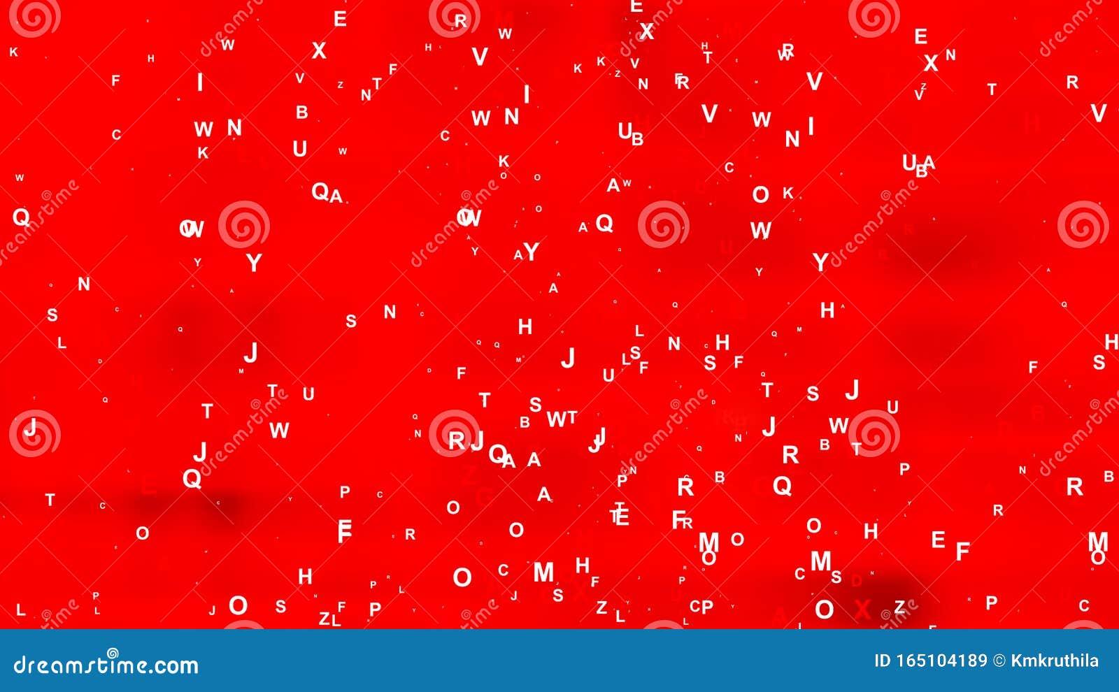 Abstract Bright Red Scattered Alphabet Letters Background Illustration ...