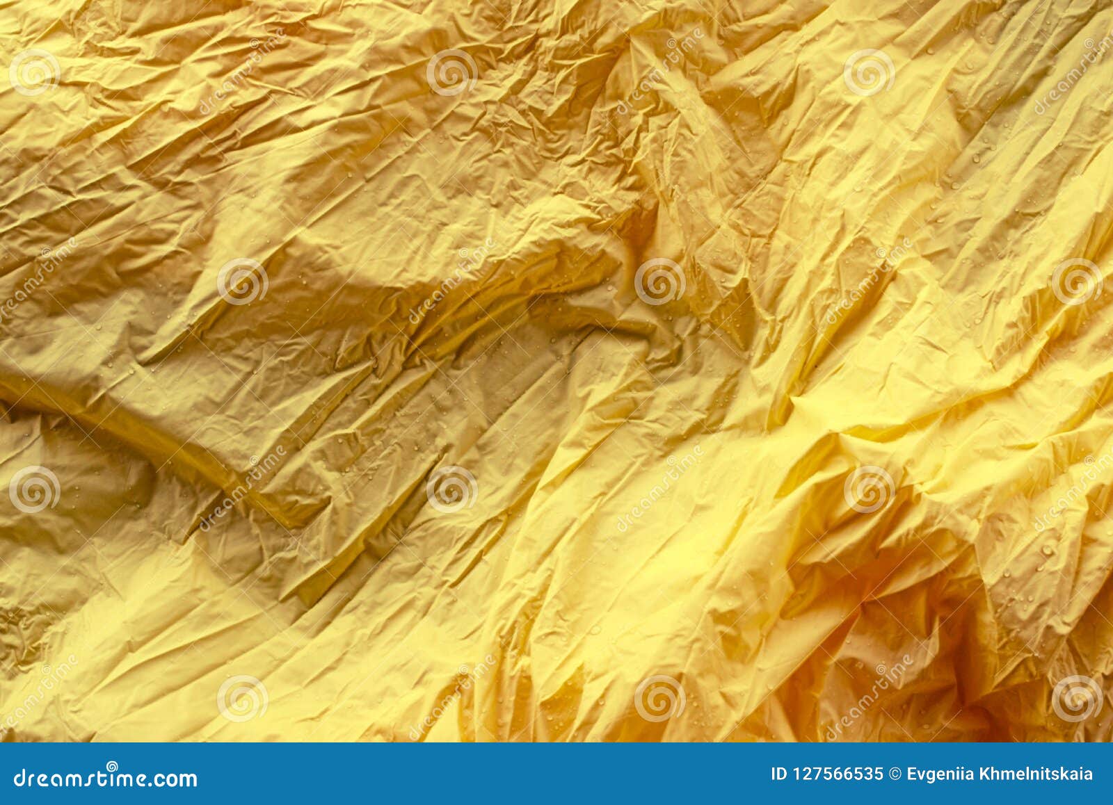Abstract Bright Rich Yellow Background Crumpled Textile Defocus Top ...