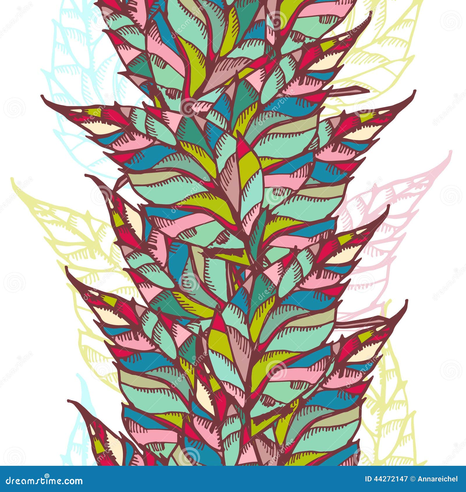 Abstract Bright Seamless Border Stock Vector - Illustration of blue ...