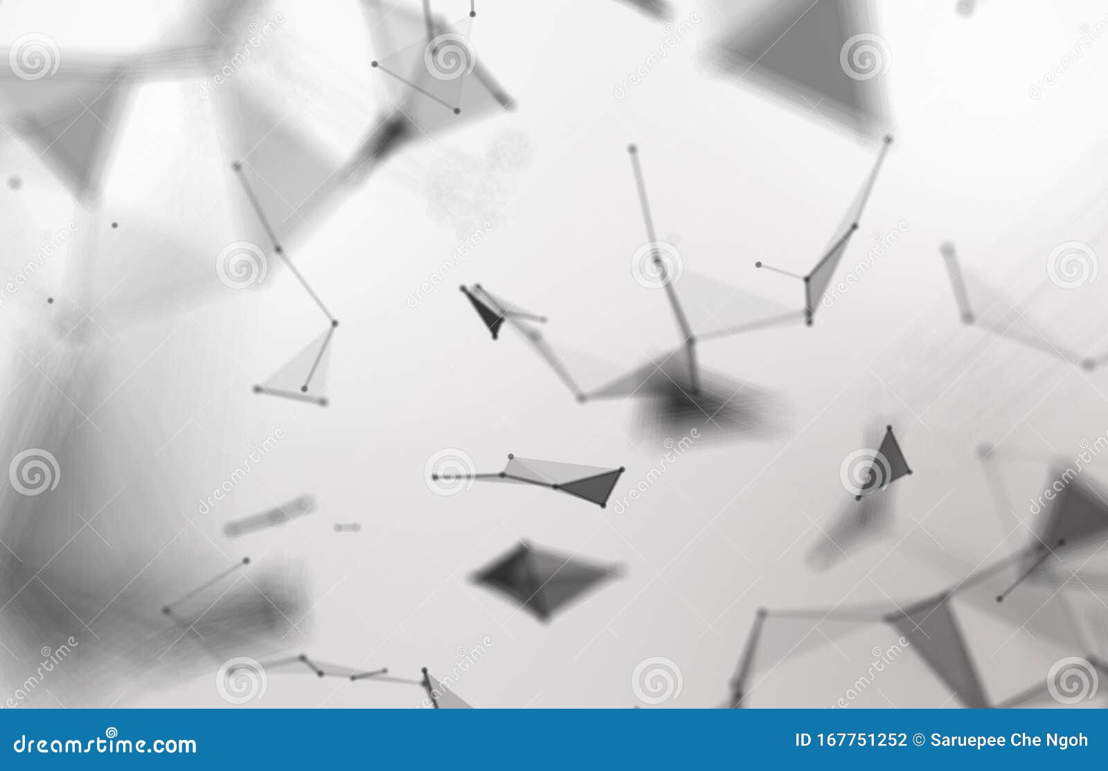 Abstract Bright Simple Tech Background. Connection Structure. Polygonal ...