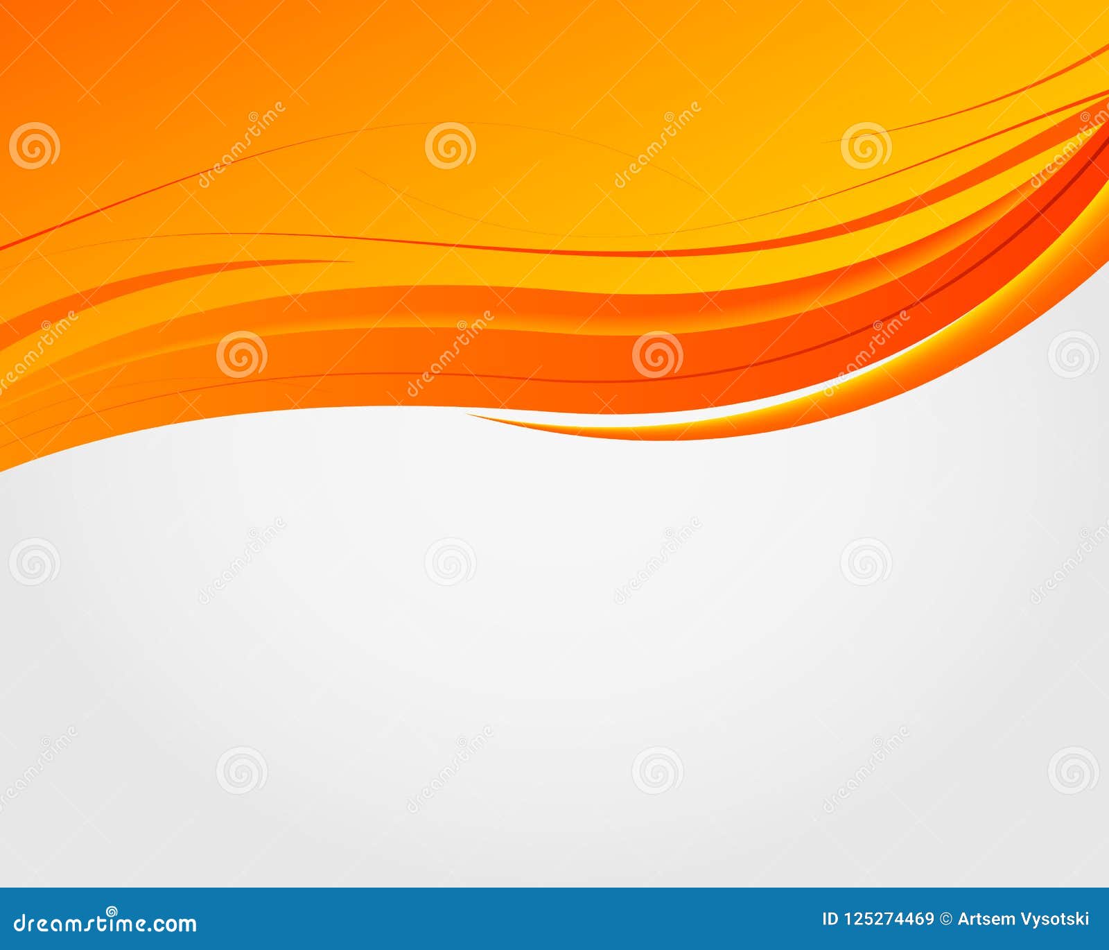 Abstract Bright Soft Design Background with Orange Wavy Curved Lines in ...
