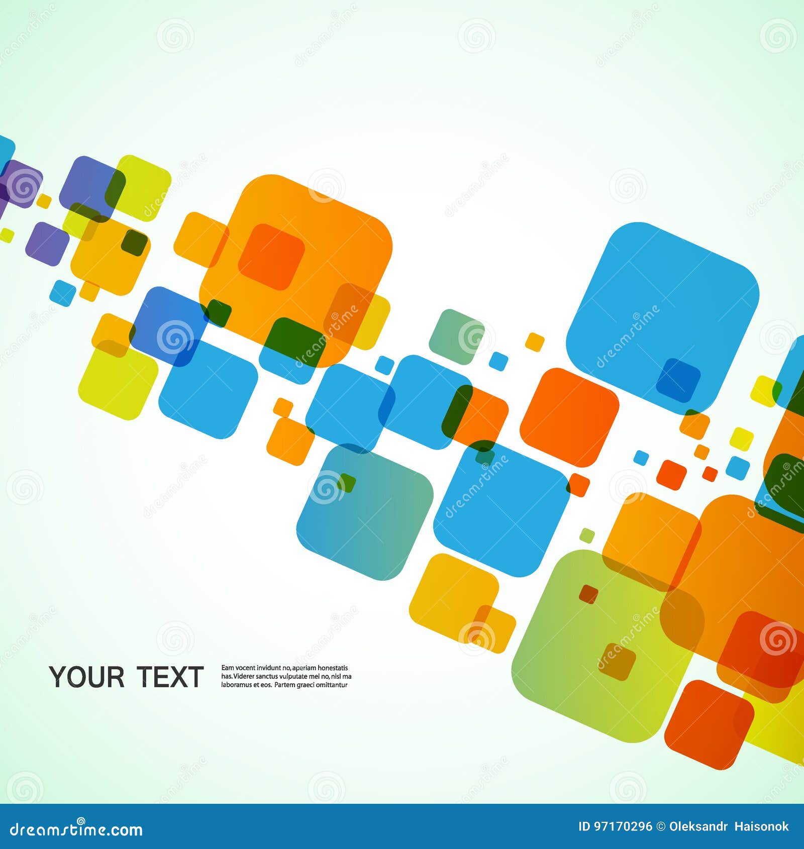 Abstract Bright Squares on a White Background Stock Vector ...