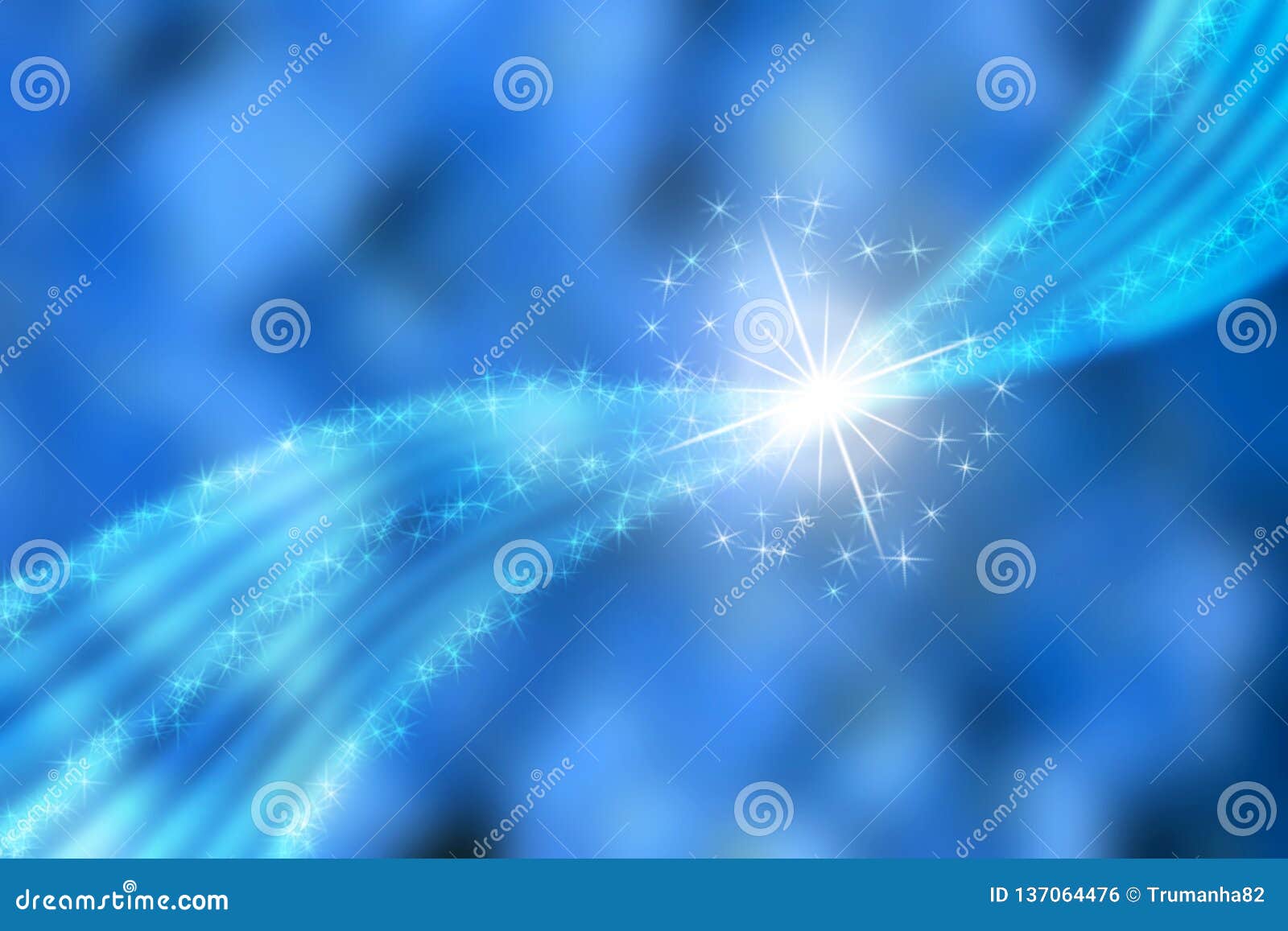Abstract Bright Stars and Clouds in Blue Background Stock Photo - Image ...