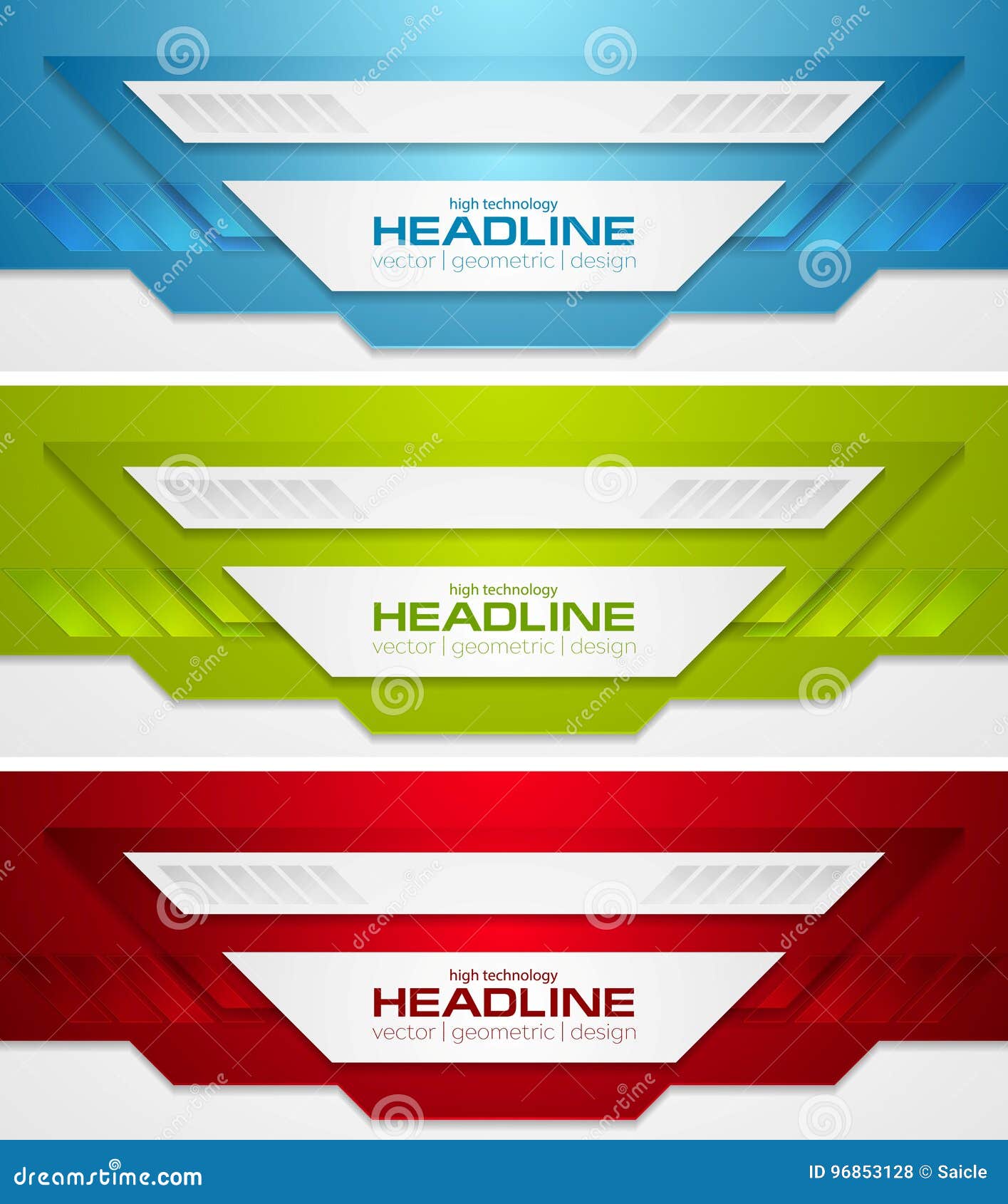 Abstract Bright Tech Corporate Banners Collection Stock Vector ...