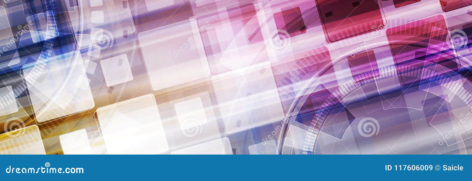 Abstract Bright Tech Geometric Web Header Banner Stock Vector ...