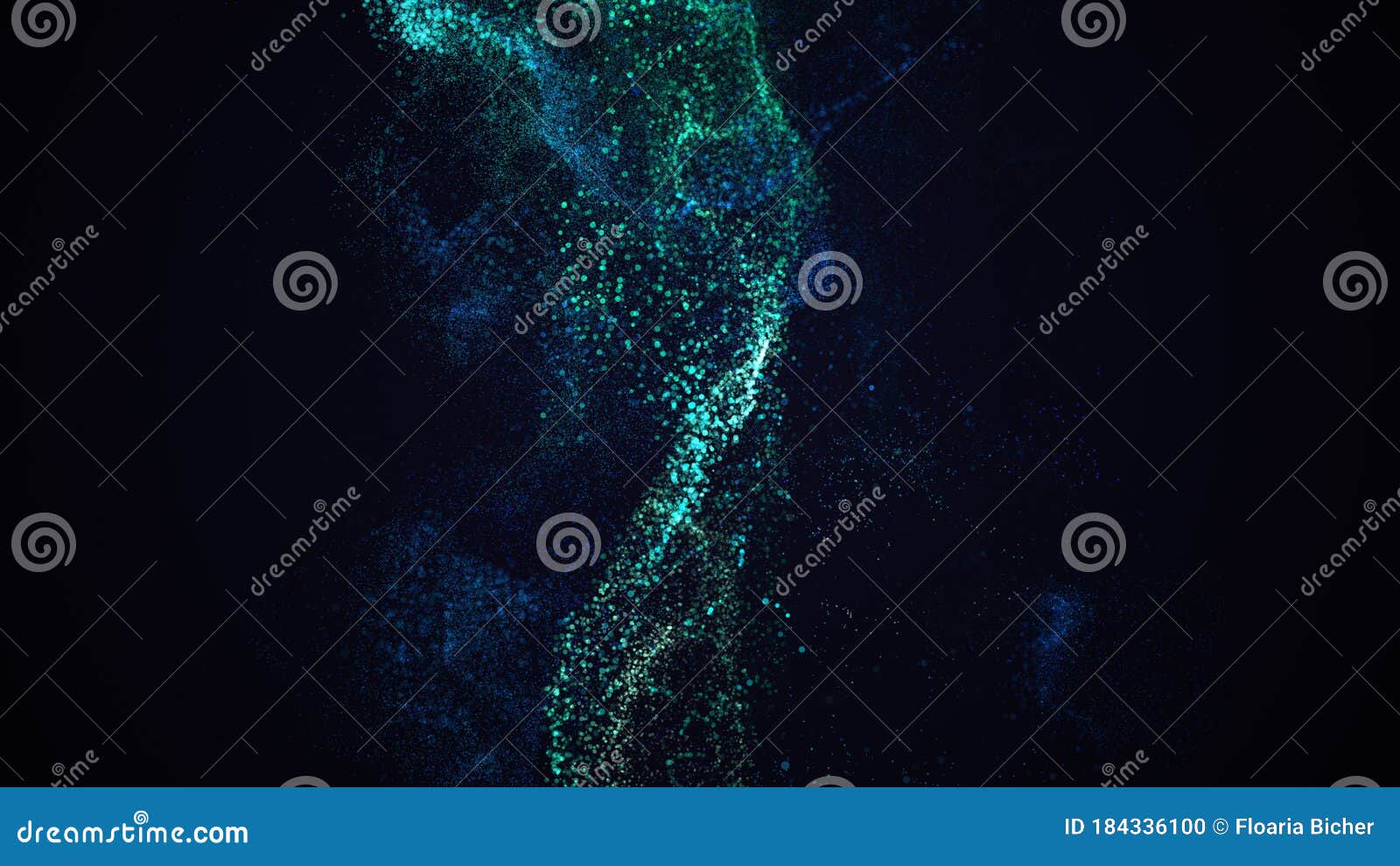 Snow Frost Effect with Scattered Blue Particles on Black Background ...