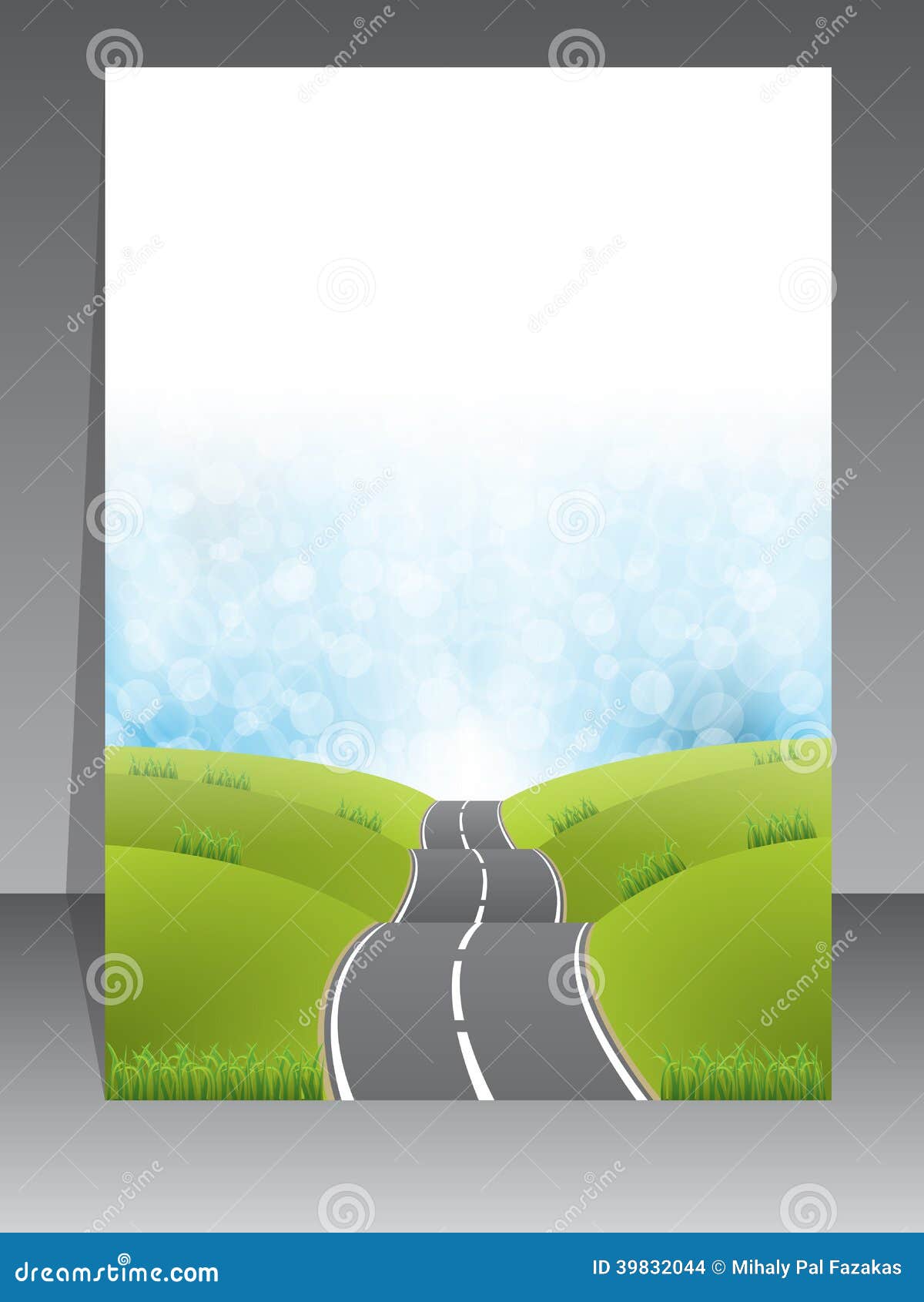 Abstract Brochure Design with Road Background Stock Vector ...