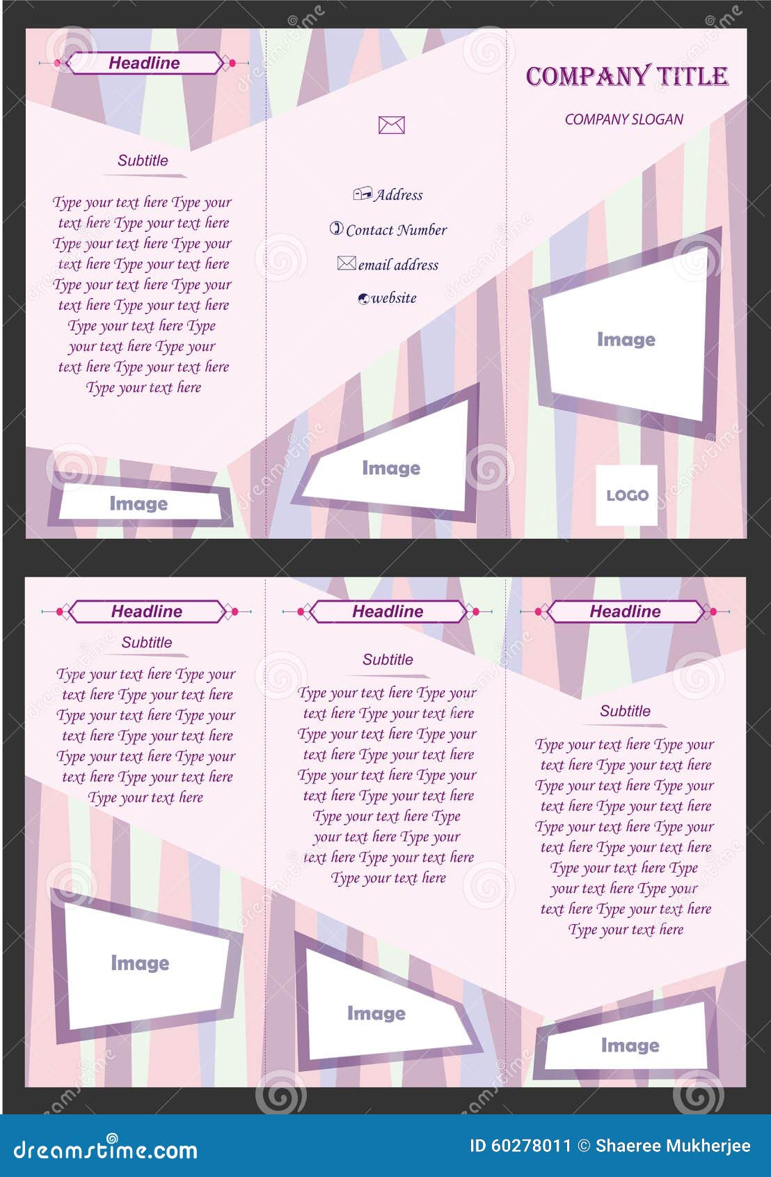 Abstract Brochure Design Template with Soft Colours Stock Vector ...