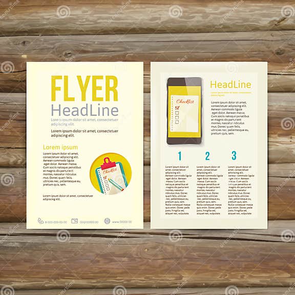 Abstract Brochure Flyer Design, Checklist Stock Vector - Illustration ...