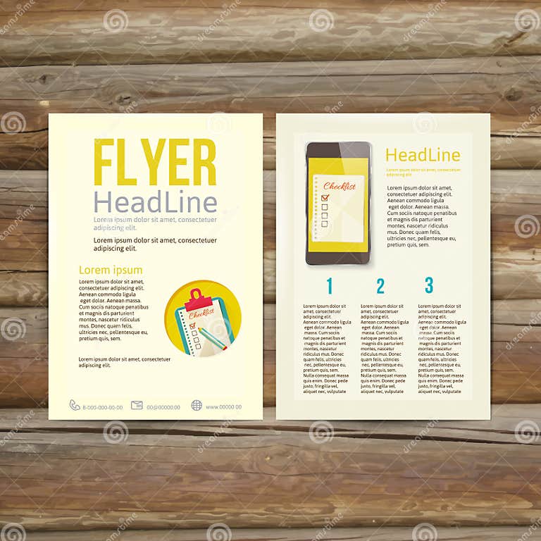 Abstract Brochure Flyer Design, Checklist Stock Vector - Illustration ...