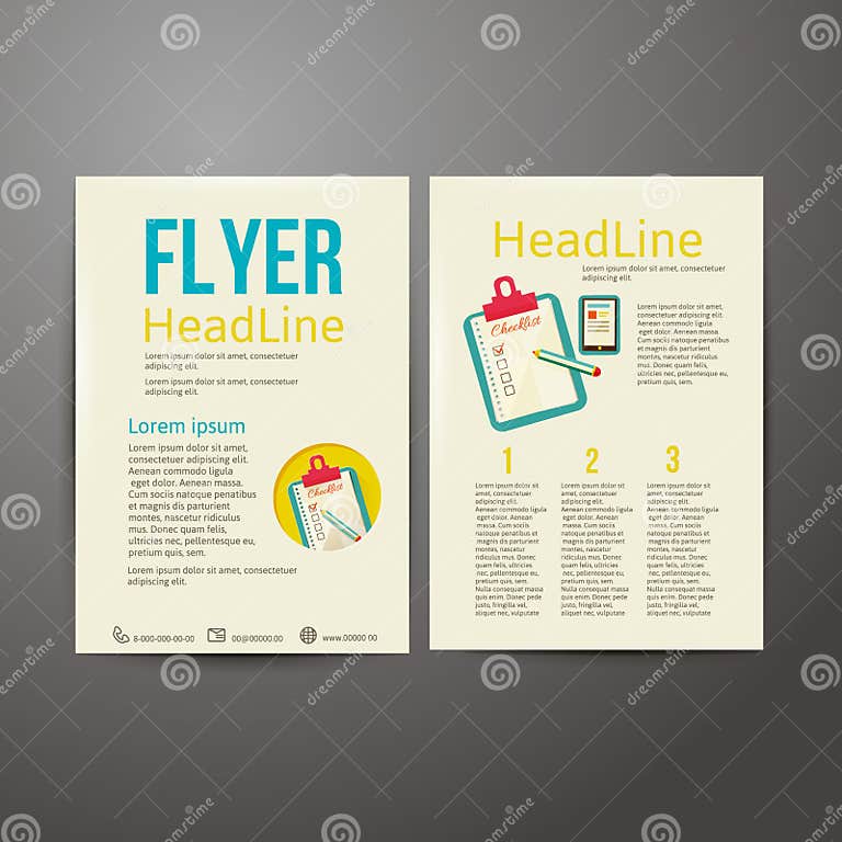 Abstract Brochure Flyer Design, Checklist Stock Vector - Illustration ...