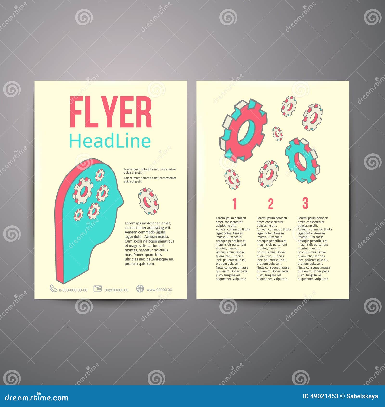 Abstract Brochure Flyer Design Human Head with Stock Vector ...