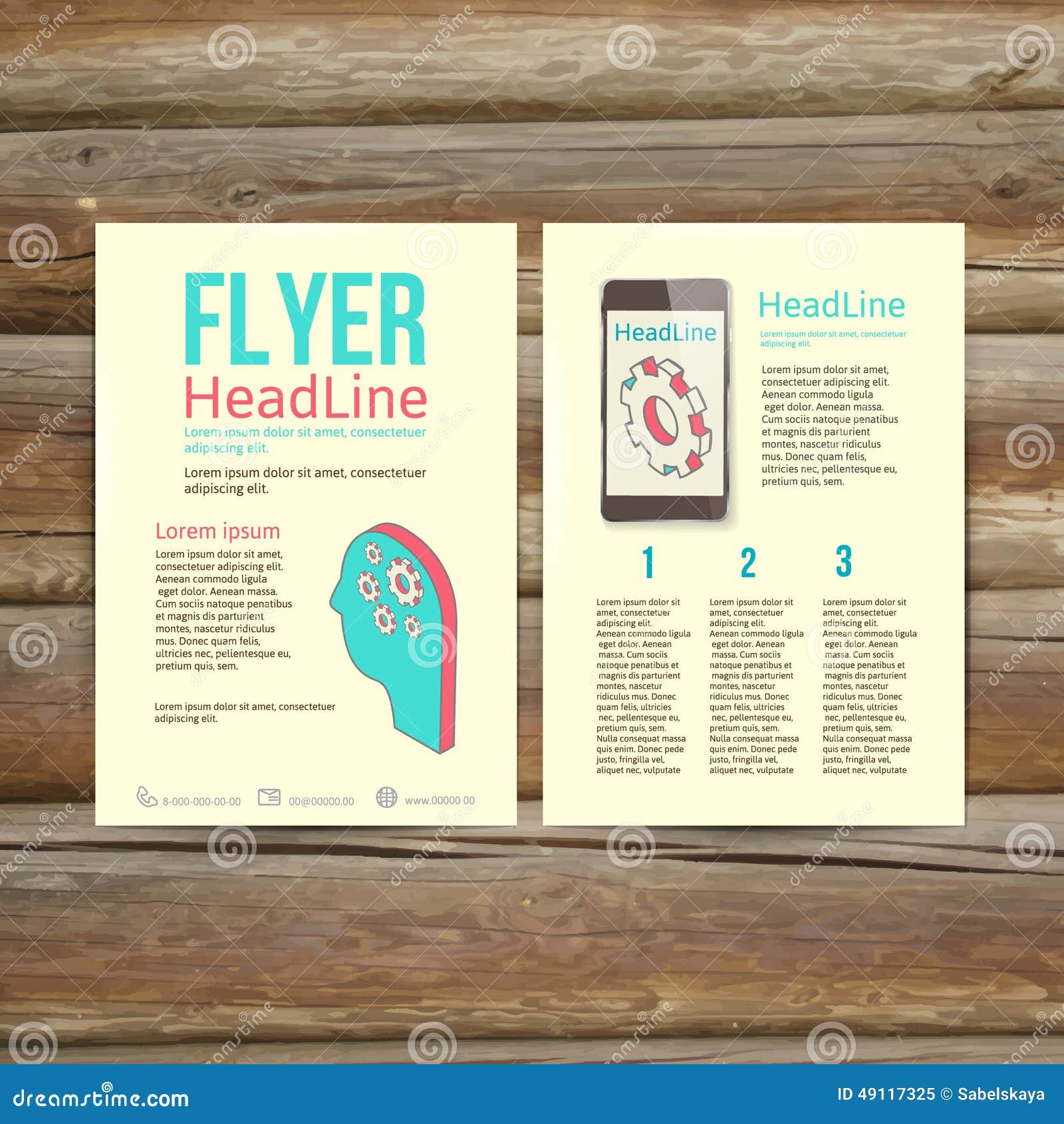 Abstract Brochure Flyer Design Human Head with Stock Vector ...