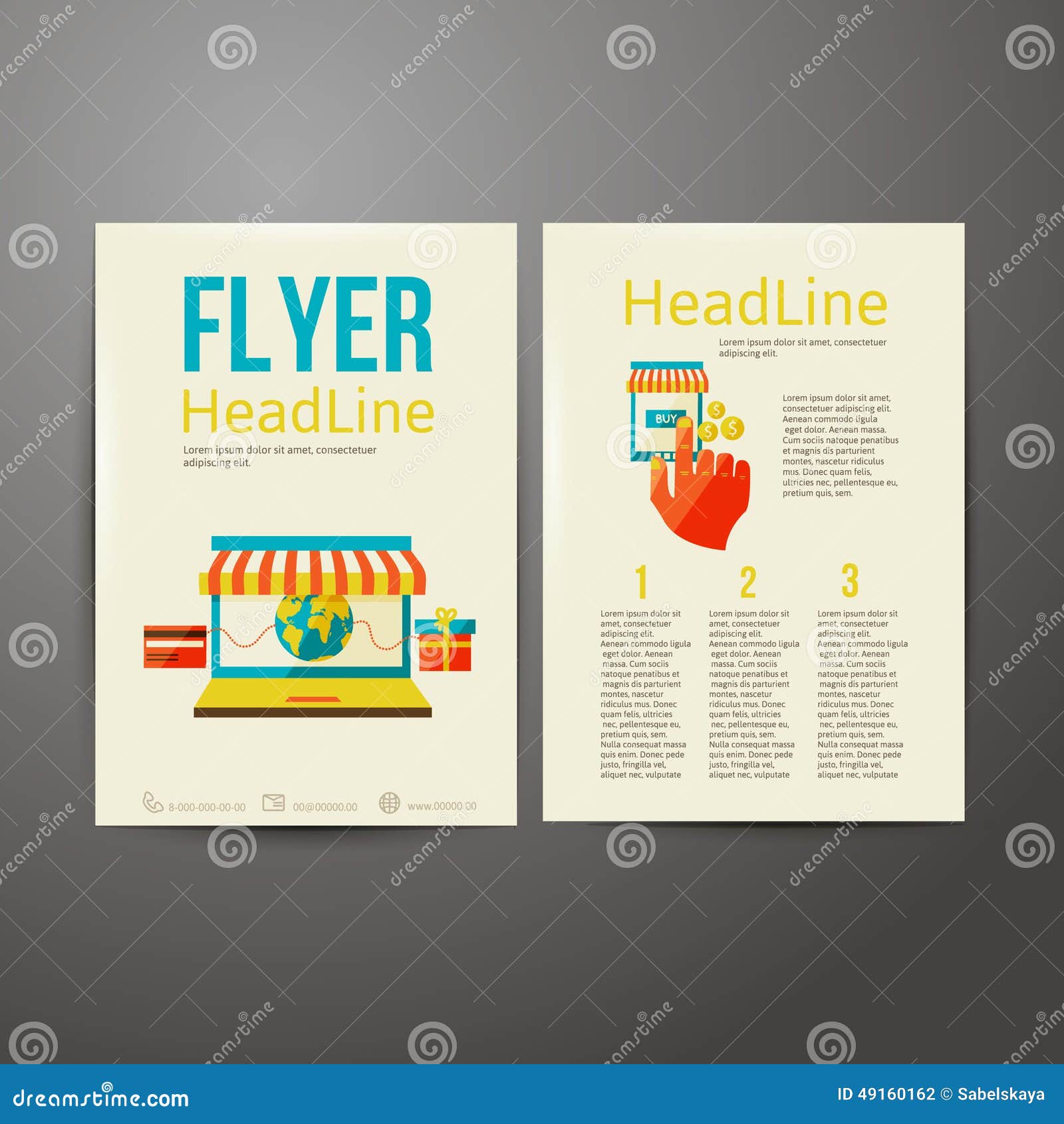 Abstract Brochure Flyer Design, Online Payment Stock Vector ...