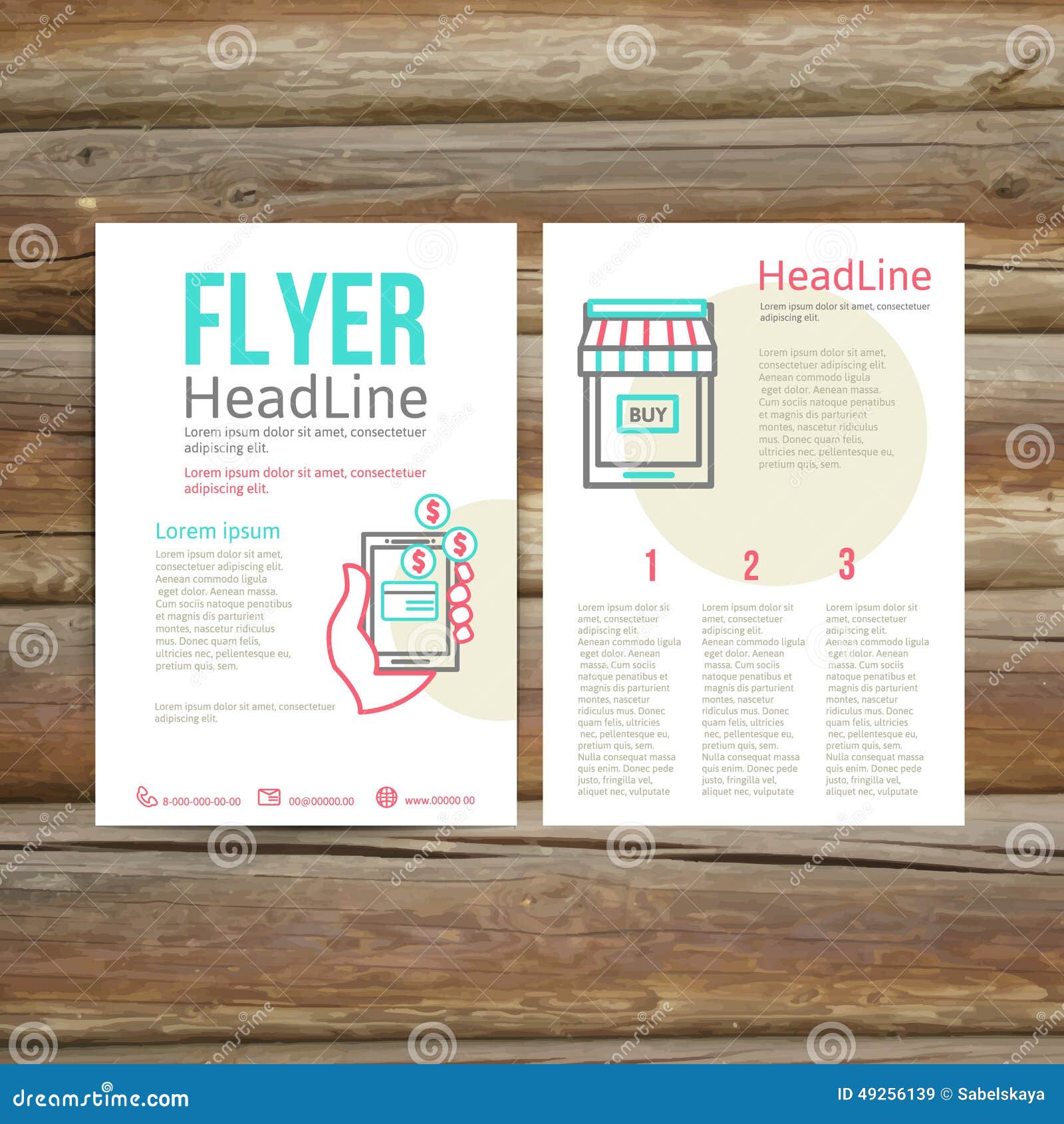 Abstract Brochure Flyer Design, Online Payment Stock Vector ...