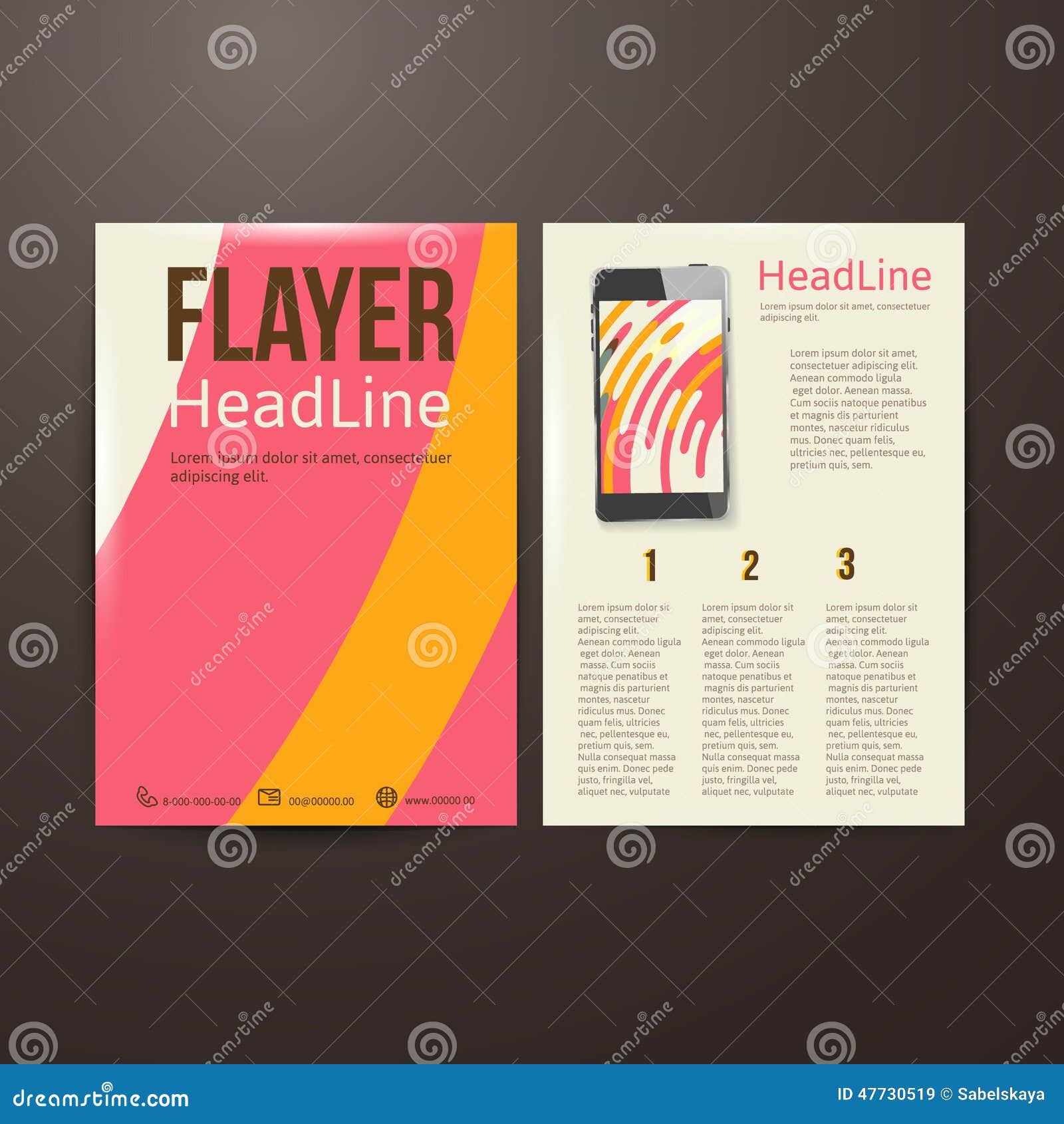 Abstract Brochure Flyer Design Vector Template. Stock Vector ...