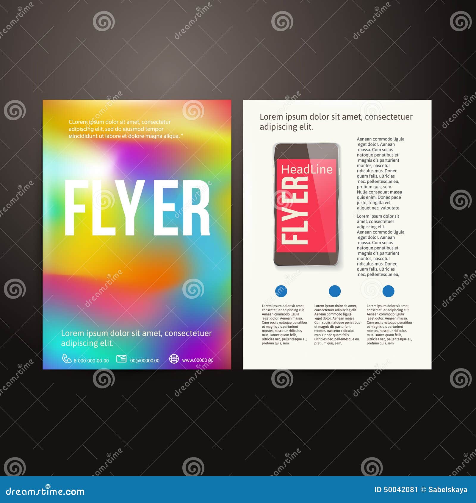 Abstract Brochure Flyer Design Vector Template Stock Vector ...